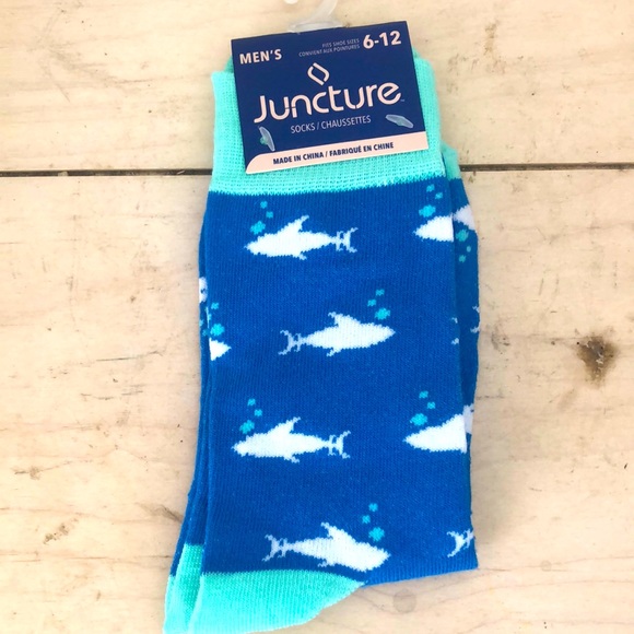 Juncture | Underwear & Socks | Pair Of Sharks Blue And White Socks ...